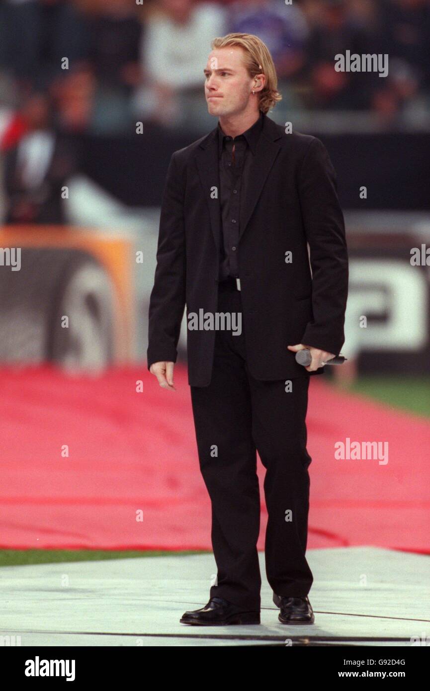 Ronan Keating lead singer with Boyzone provides pre-match entertainment ...