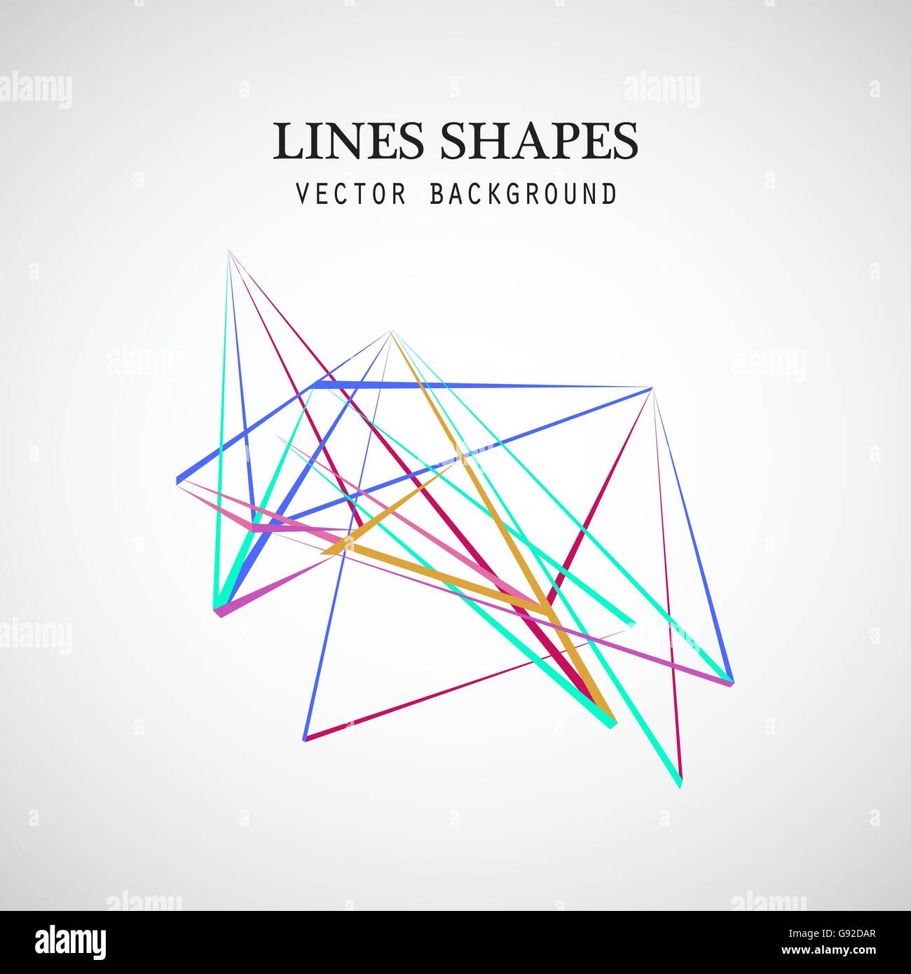 Colorful Lines shapes abstract isolated on white background vector ...