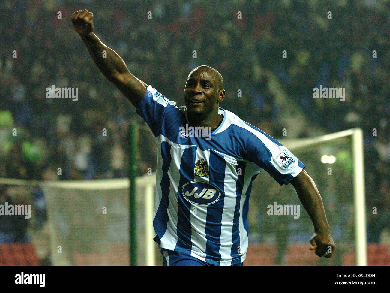Wigan Athletic's Jason Roberts celebrates scoring their second goal ...