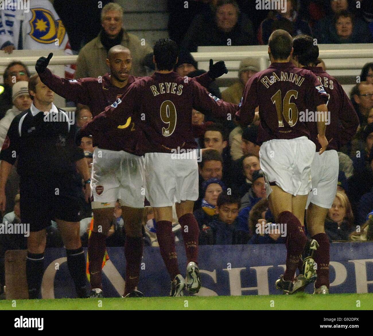 Arsenal's Jose Antonio Reyes celebrates scoring the 2nd goal against ...