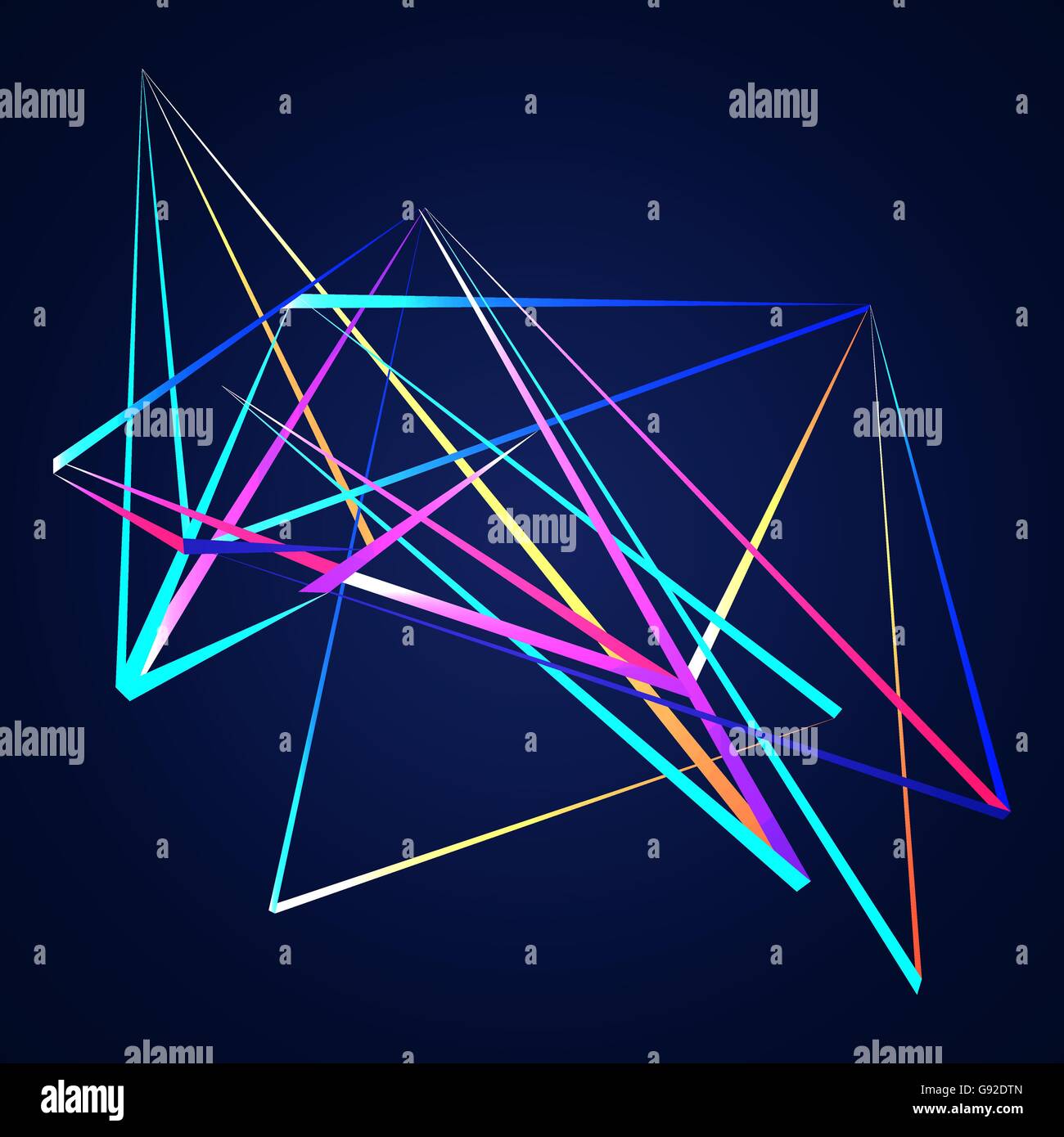 Colorful Lines shapes abstract isolated on blue dark background vector ...