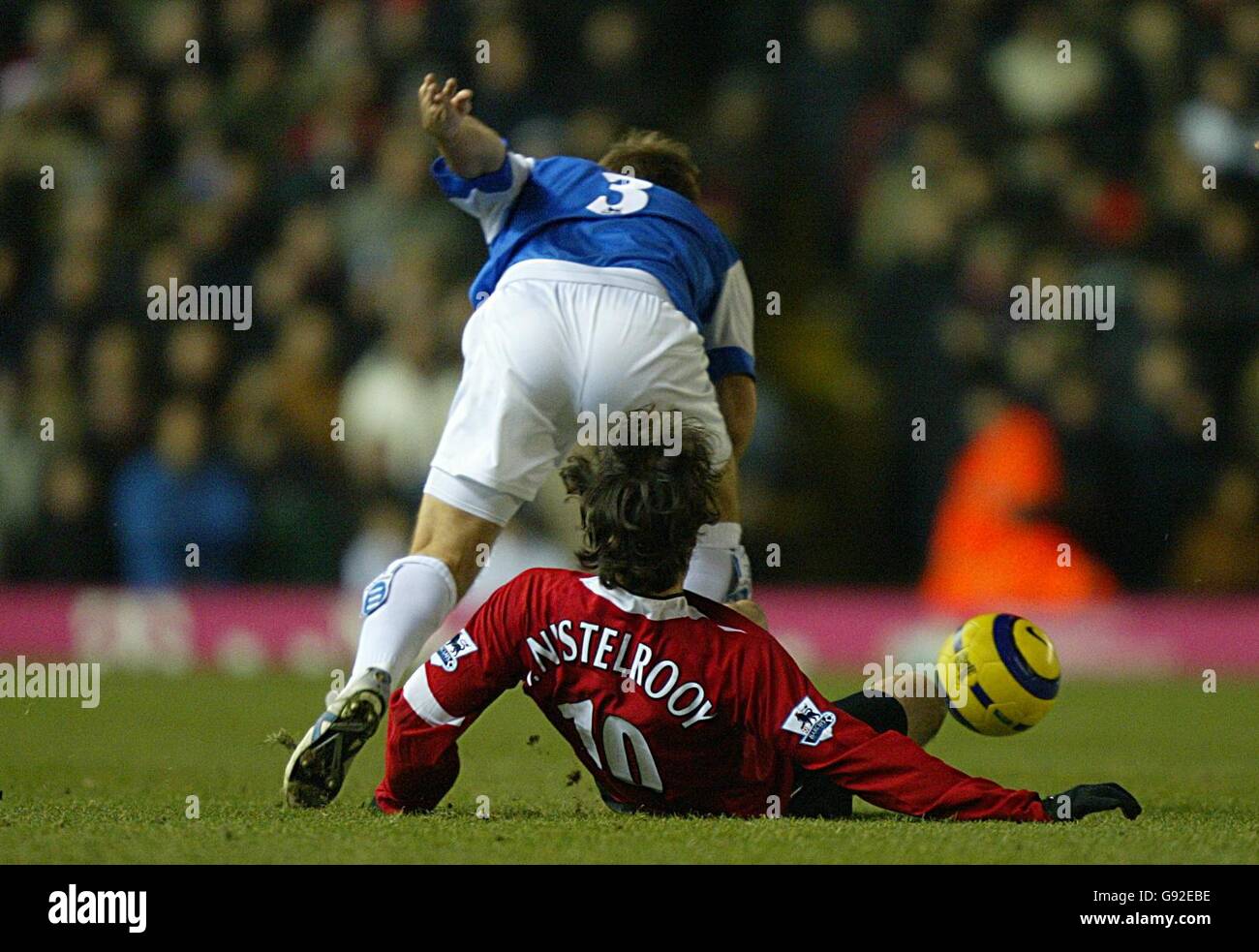 Birmingham City's Jamie Clapham and Manchester United's Ruud van ...