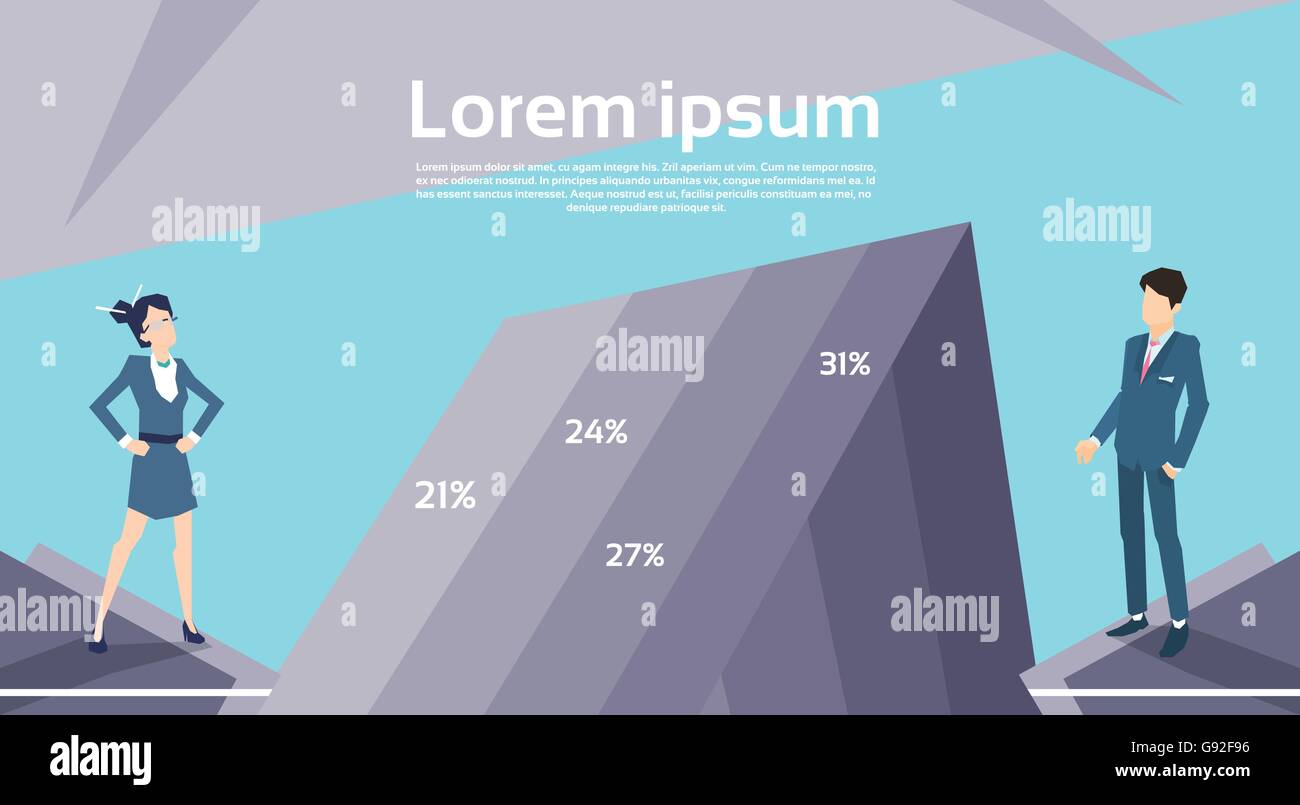 Business Man Woman Financial Graph Growing Up Success Growth Concept ...