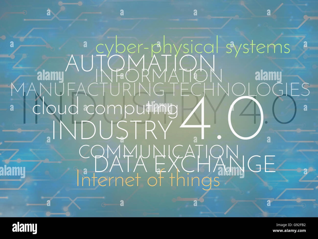 Industry 4.0 Background Digital Theme Stock Photo - Alamy