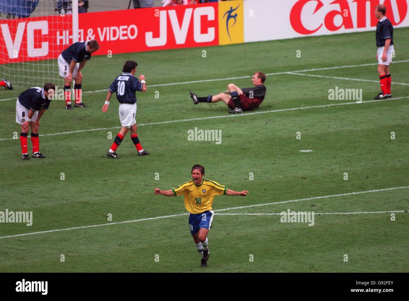 Soccer - World Cup France 98 - Group A - Brazil v Scotland. Brazil's ...