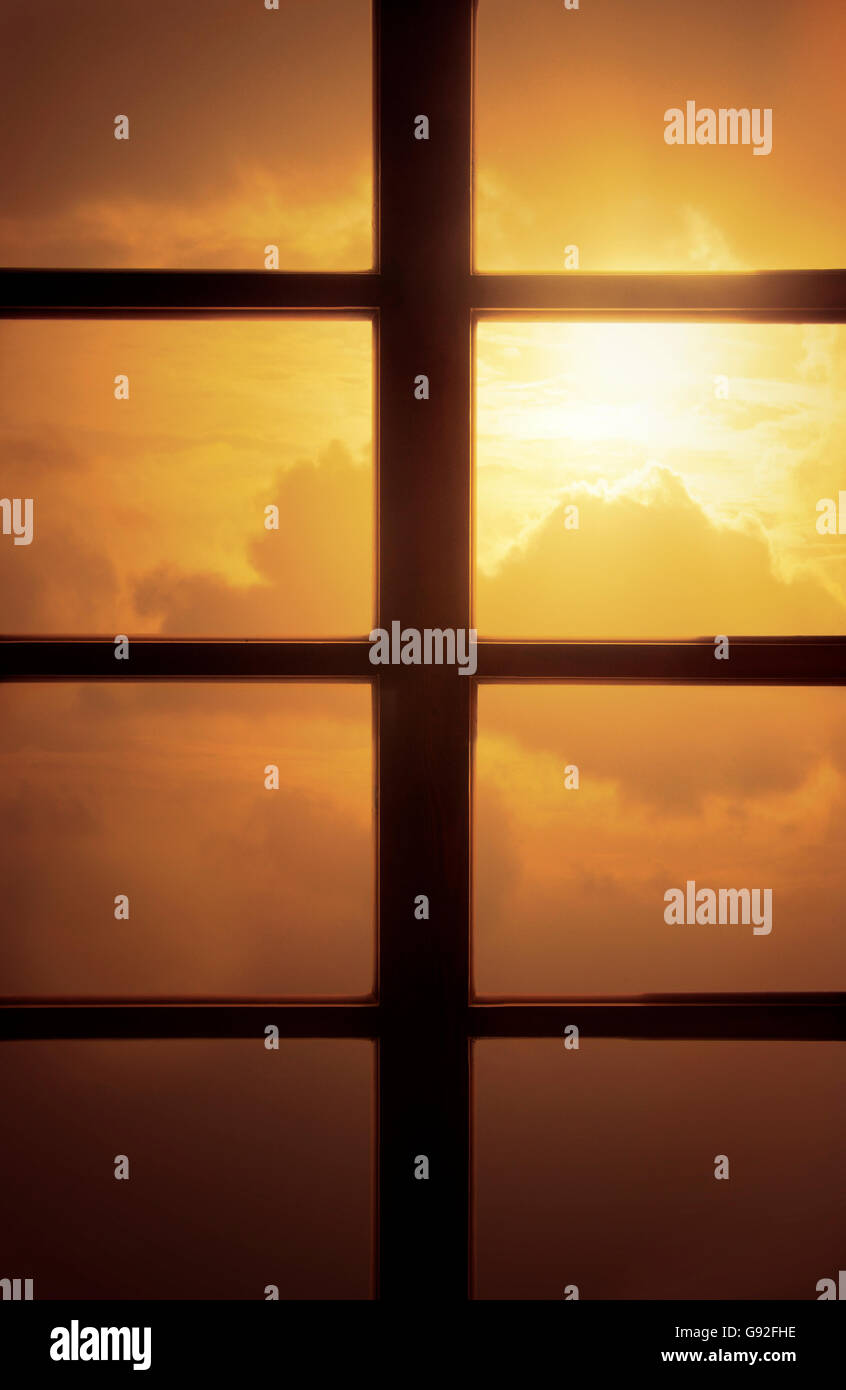 Beautiful Sky Scene Behind Window Stock Photo - Alamy