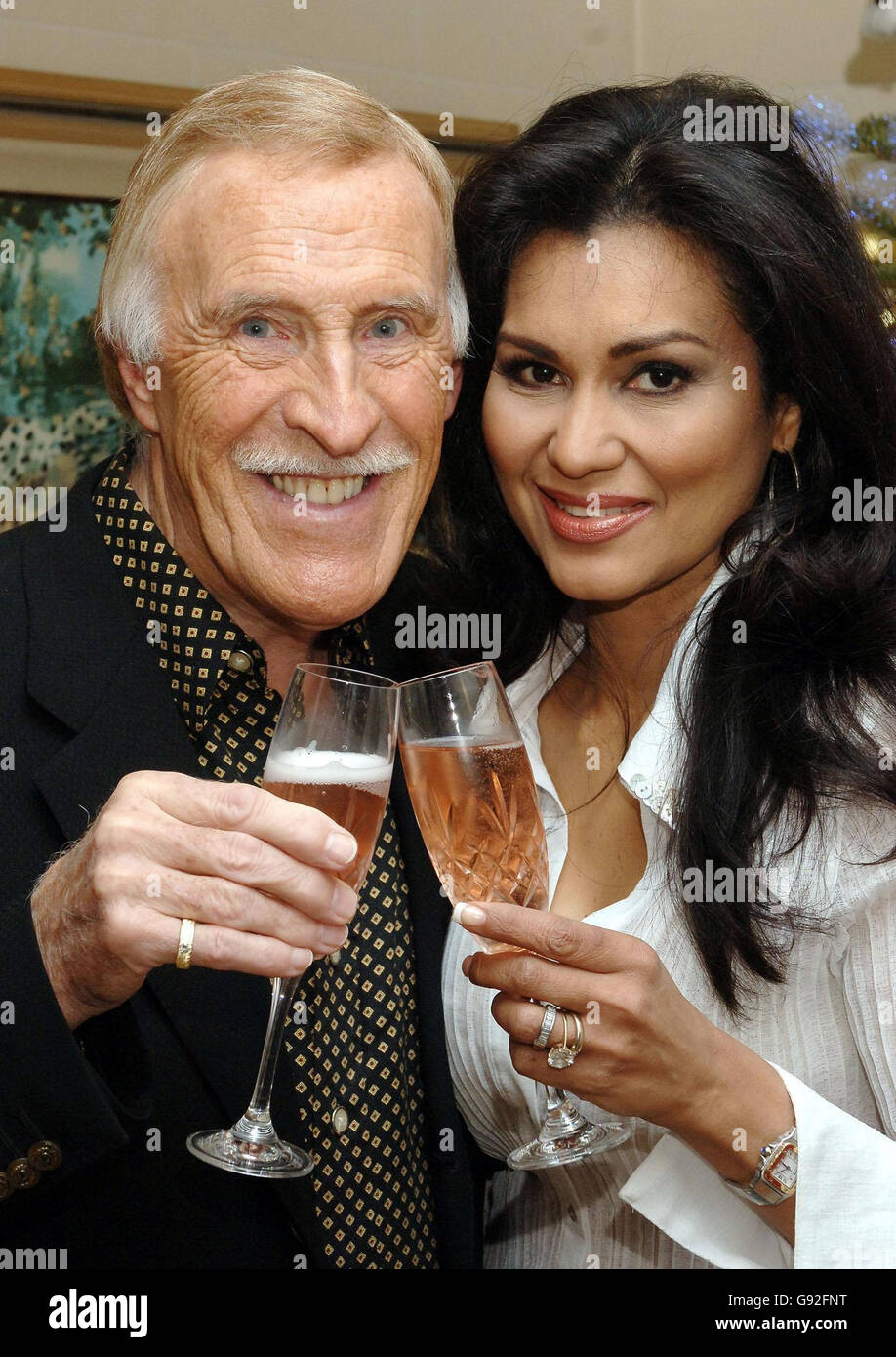 Entertainer Bruce Forsyth and his wife Wilnelia celebrate his award of ...