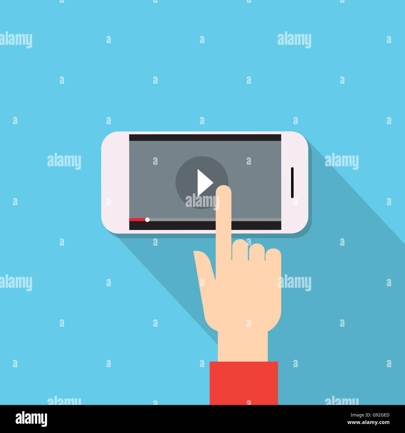 Video Blog Cell Smart Phone Player Top View Stock Vector Image & Art ...