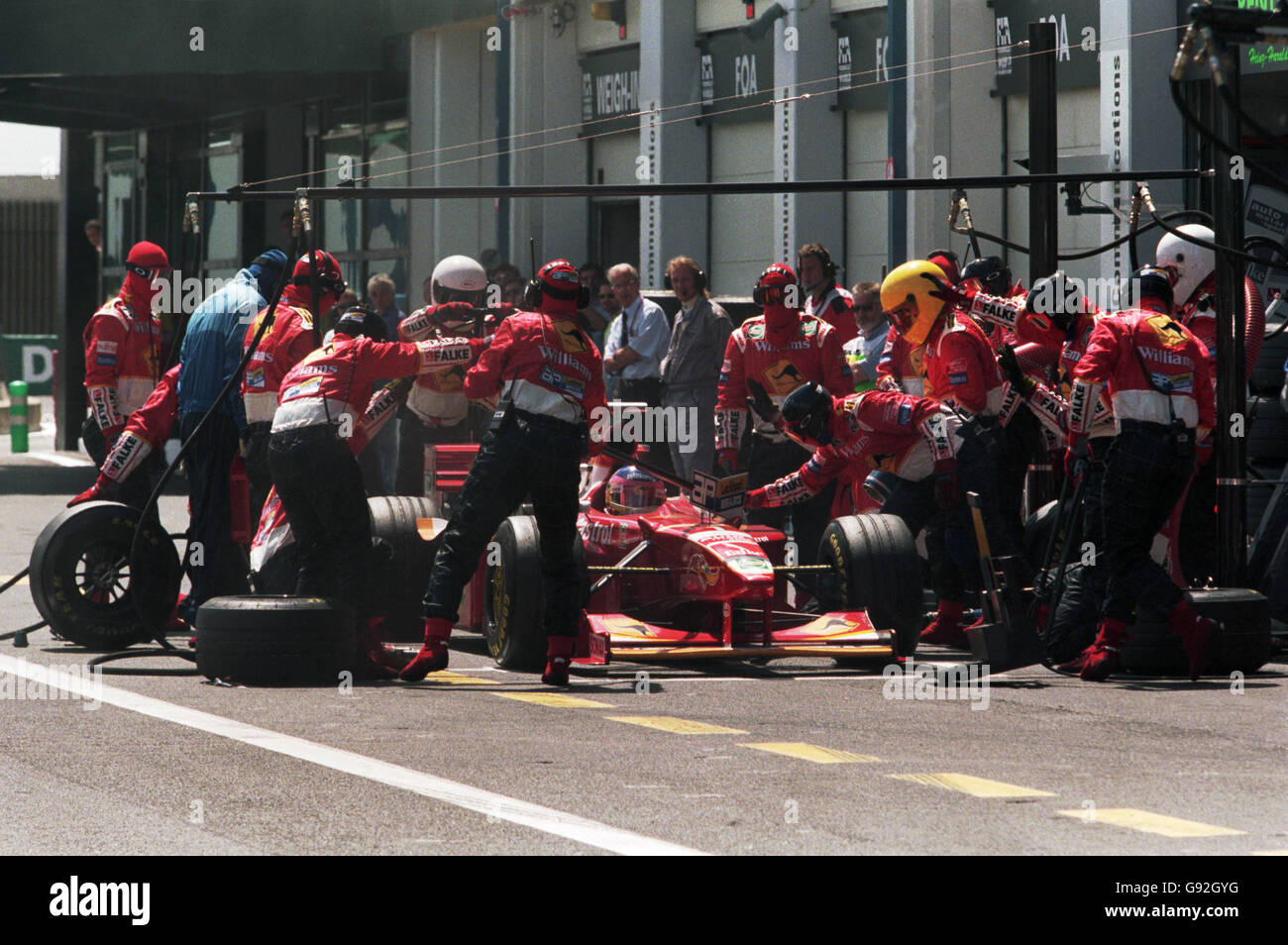Formula One Motor Racing - French Grand Prix. David Coulthard during a pit stop Stock Photo - Alamy