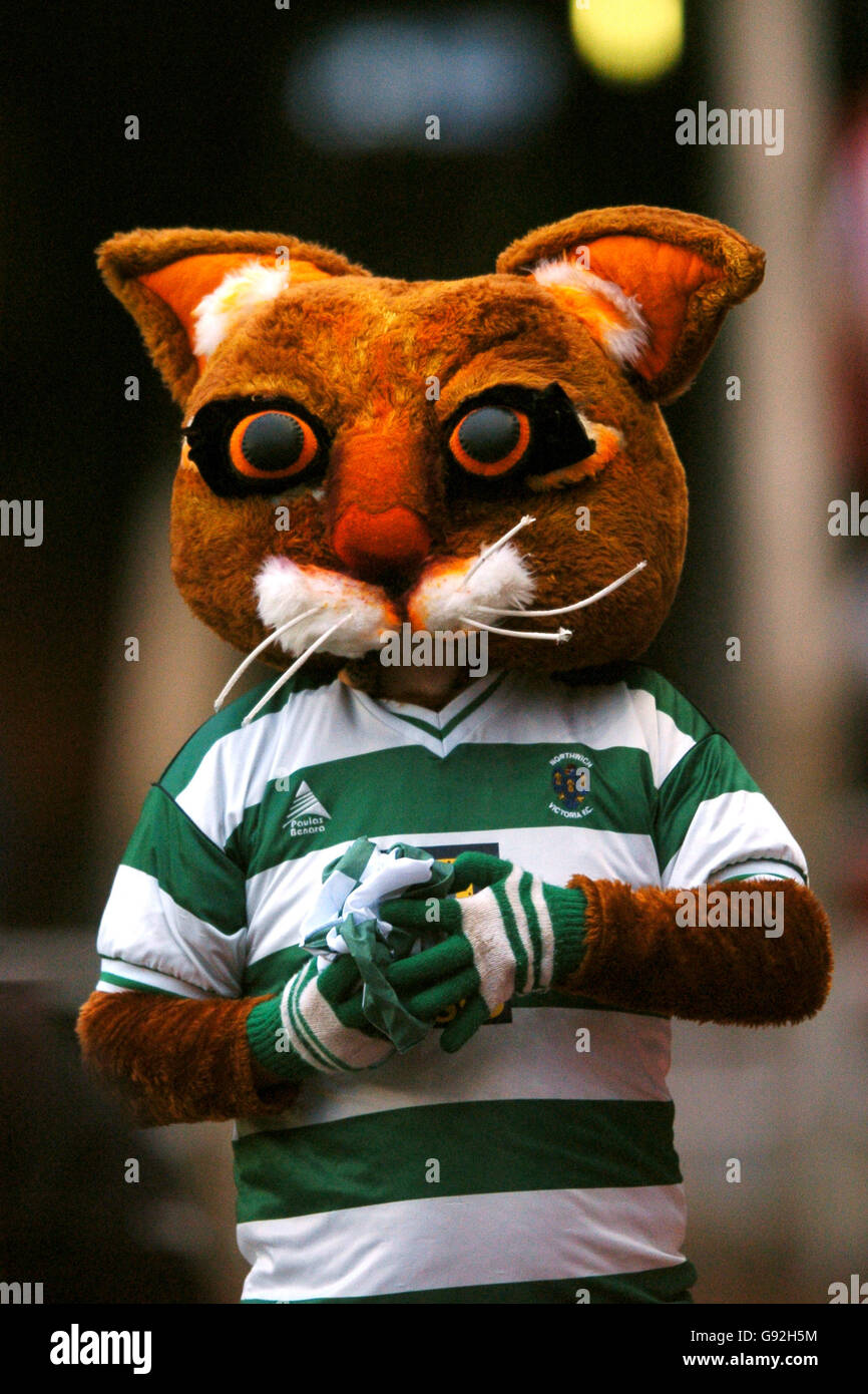 Northwich victorias mascot at the stadium of light hi-res stock ...