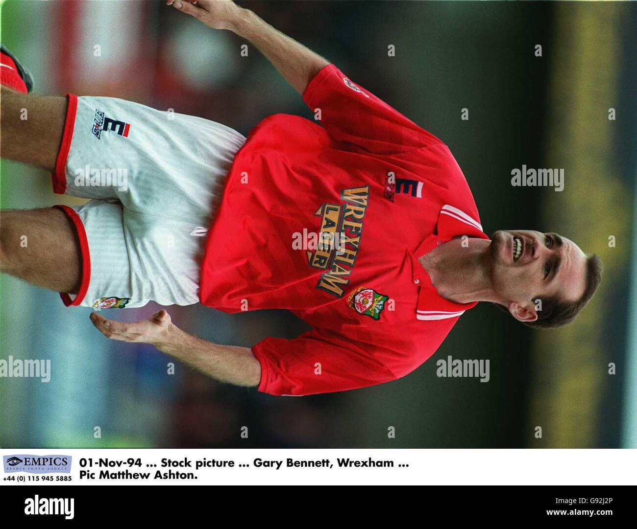 159123 Gary Bennett. 01-Nov-94. Stock picture. Gary Bennett, Wrexham ...