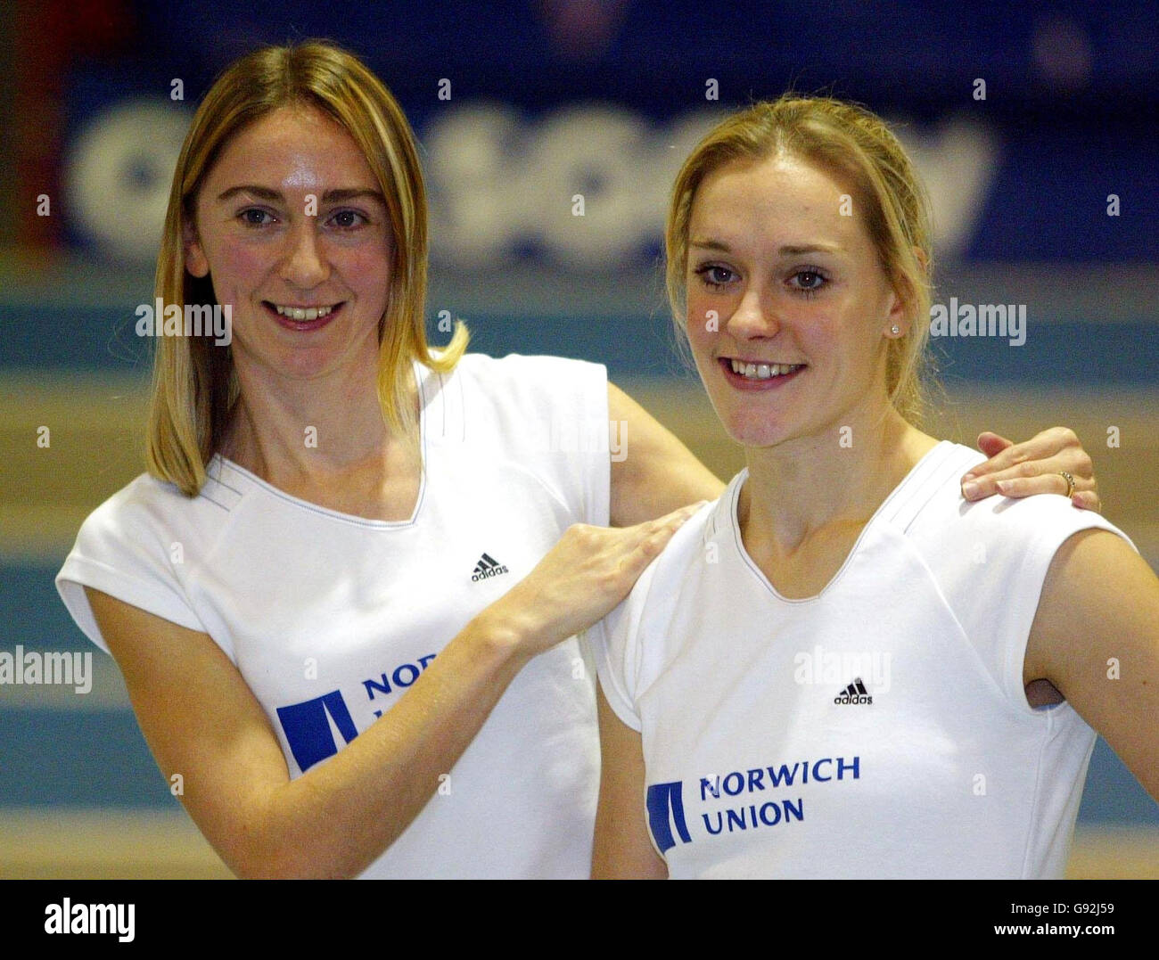 AAA 200m indoor champion Susan Deacon (R) and AAA 1500m indoor champion ...