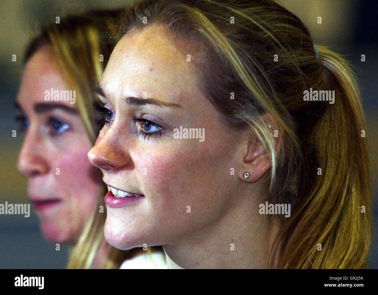 AAA 200m indoor champion Susan Deacon (R) and AAA 1500m indoor champion ...