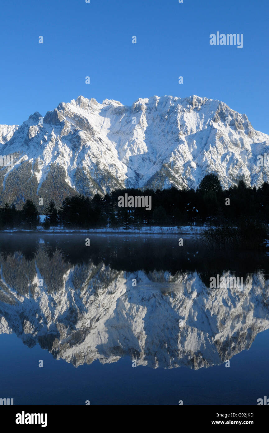 Lake Lutten, Karwendel mountains, Bavaria, Germany / Luttensee Stock ...
