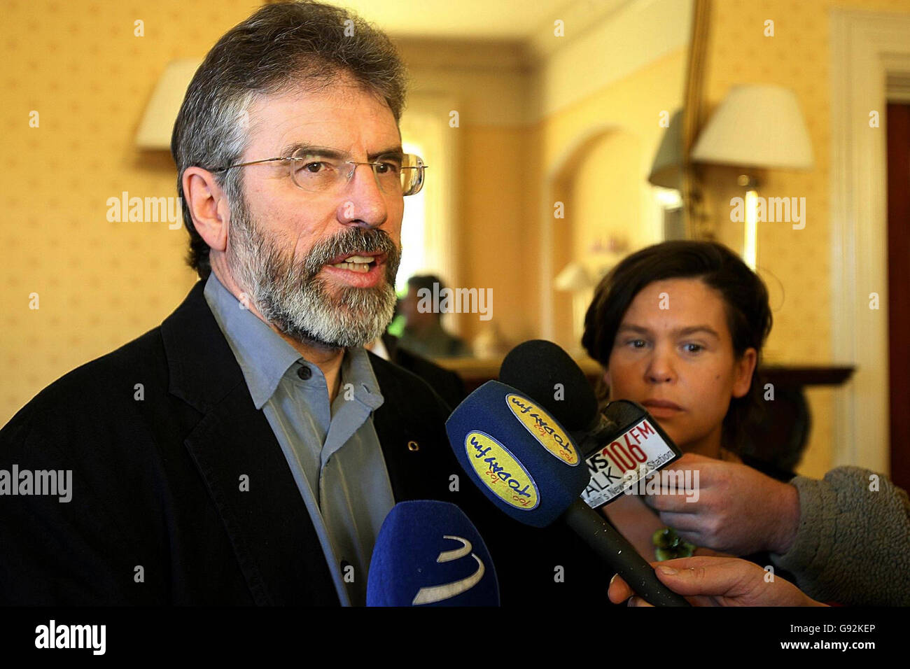 Gerry Adams and Mary Lou McDonald at a central Dublin hotel, Saturday ...