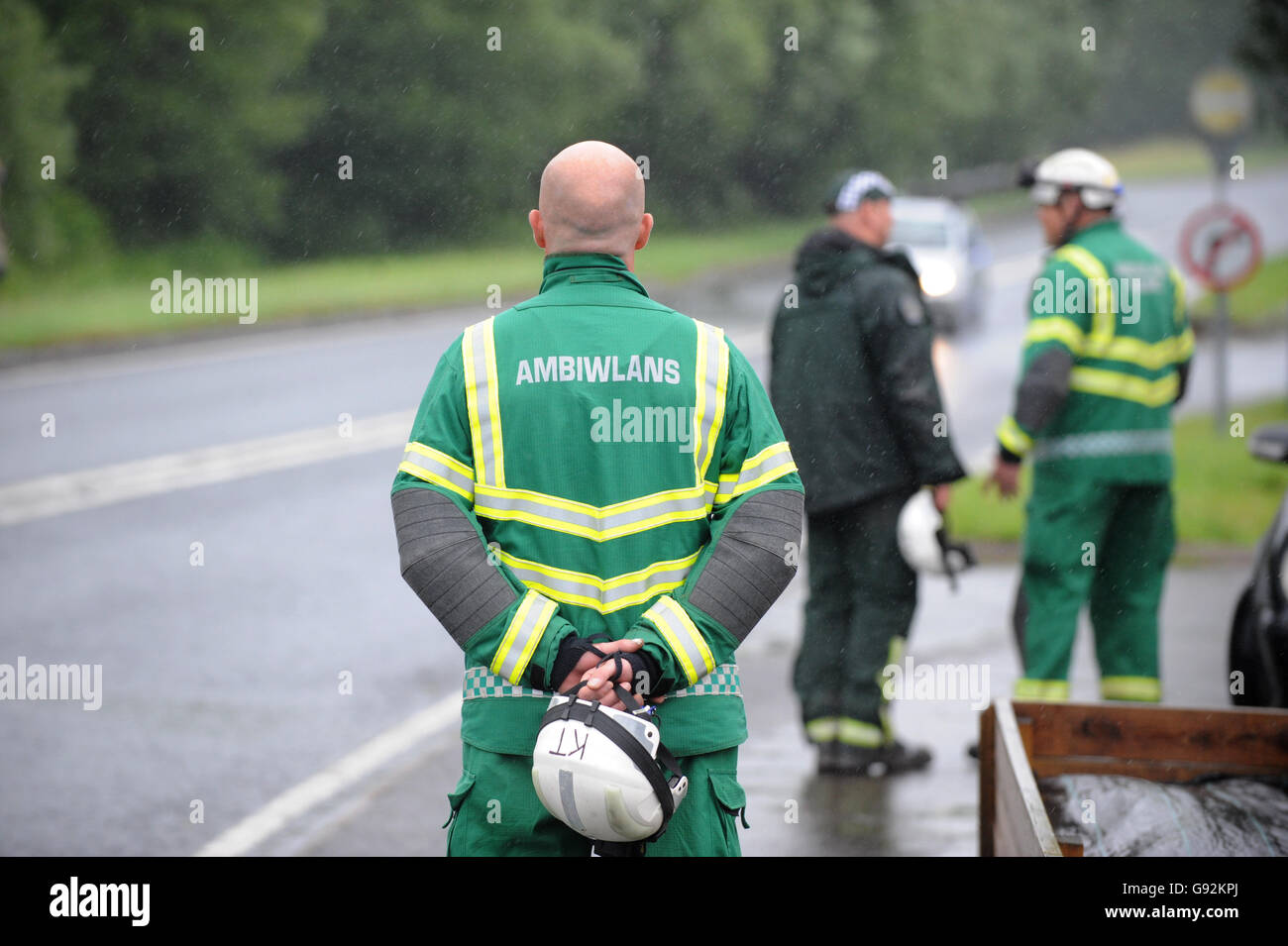 A member of the Welsh Ambulance Service pictured during a rescue in the ...