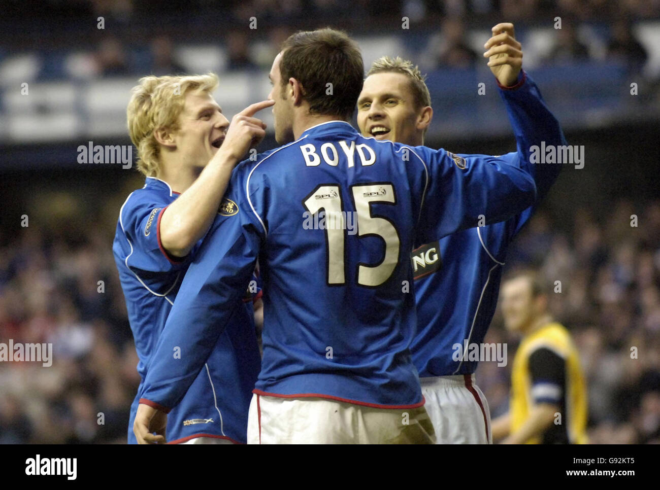 Peter lovenkrands rangers celebrates hi-res stock photography and ...