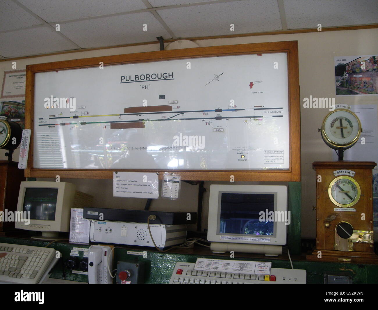 Pulborough Signal Box interior Stock Photo - Alamy
