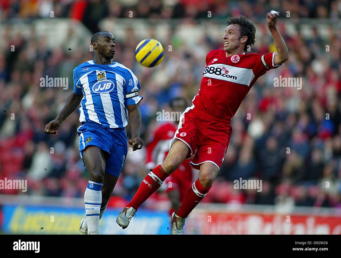 Middlesbroughs gareth southgate and wigan athletics jason roberts hi ...