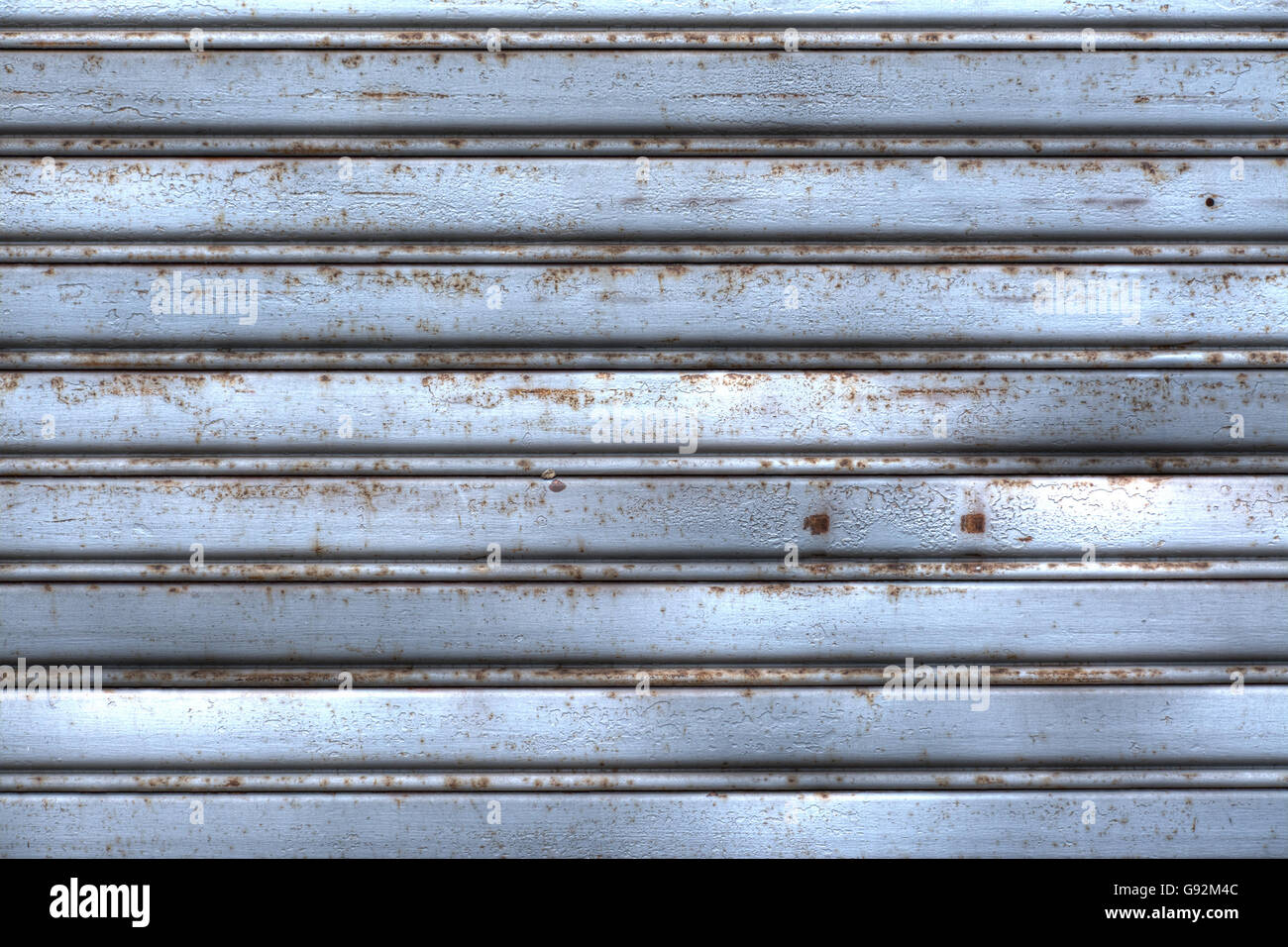 close up of an old metal garage shutter Stock Photo - Alamy
