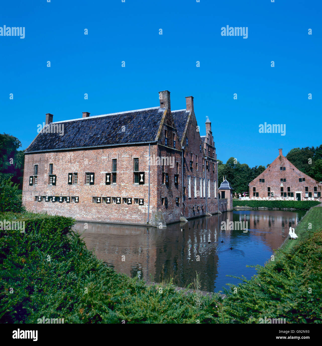 The Menkemaborg a castle in Uithuizen in the Netherlands with a ...