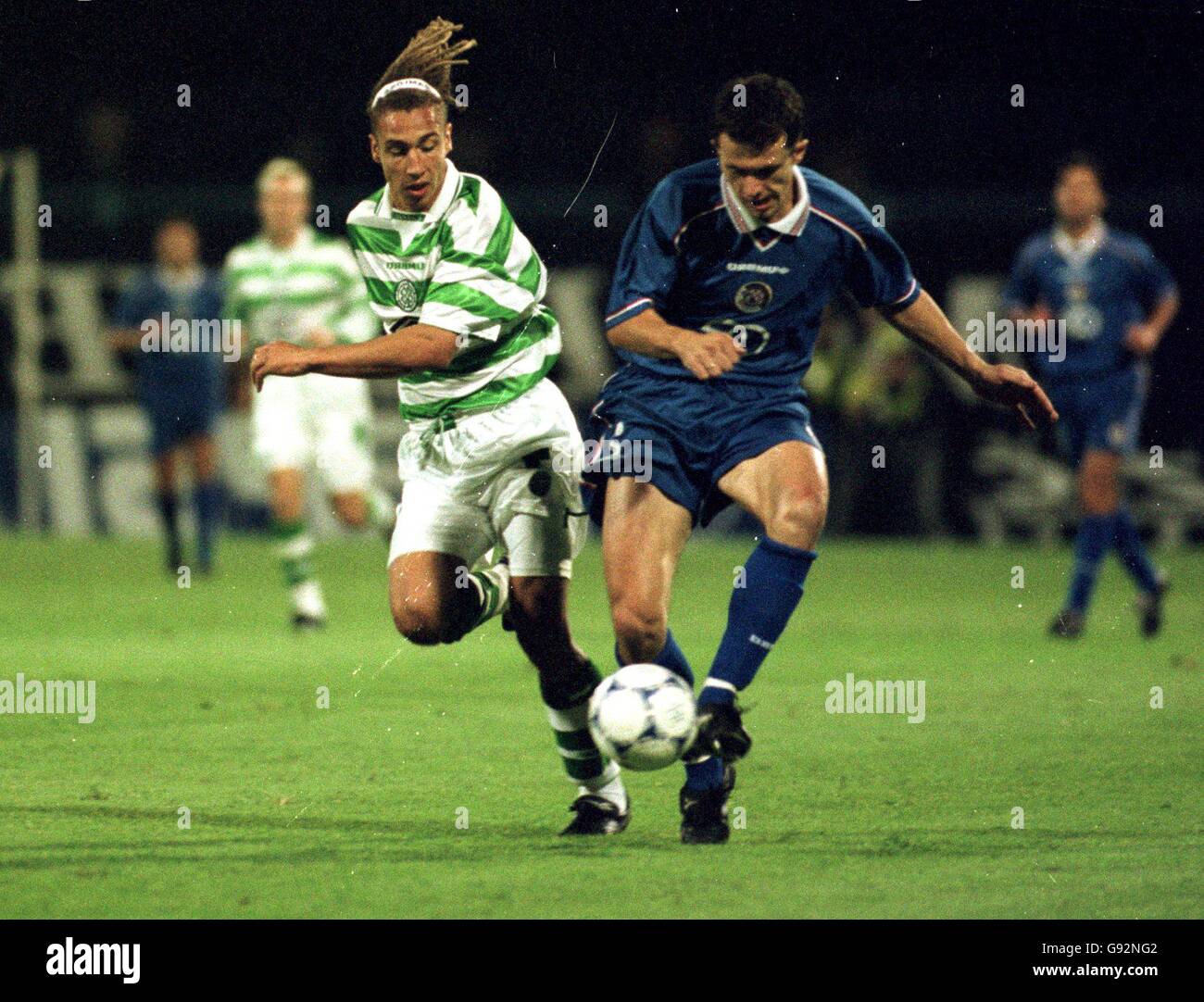 Celtics henrick larsson battles with croatia zagrebs mario tokic hi-res ...