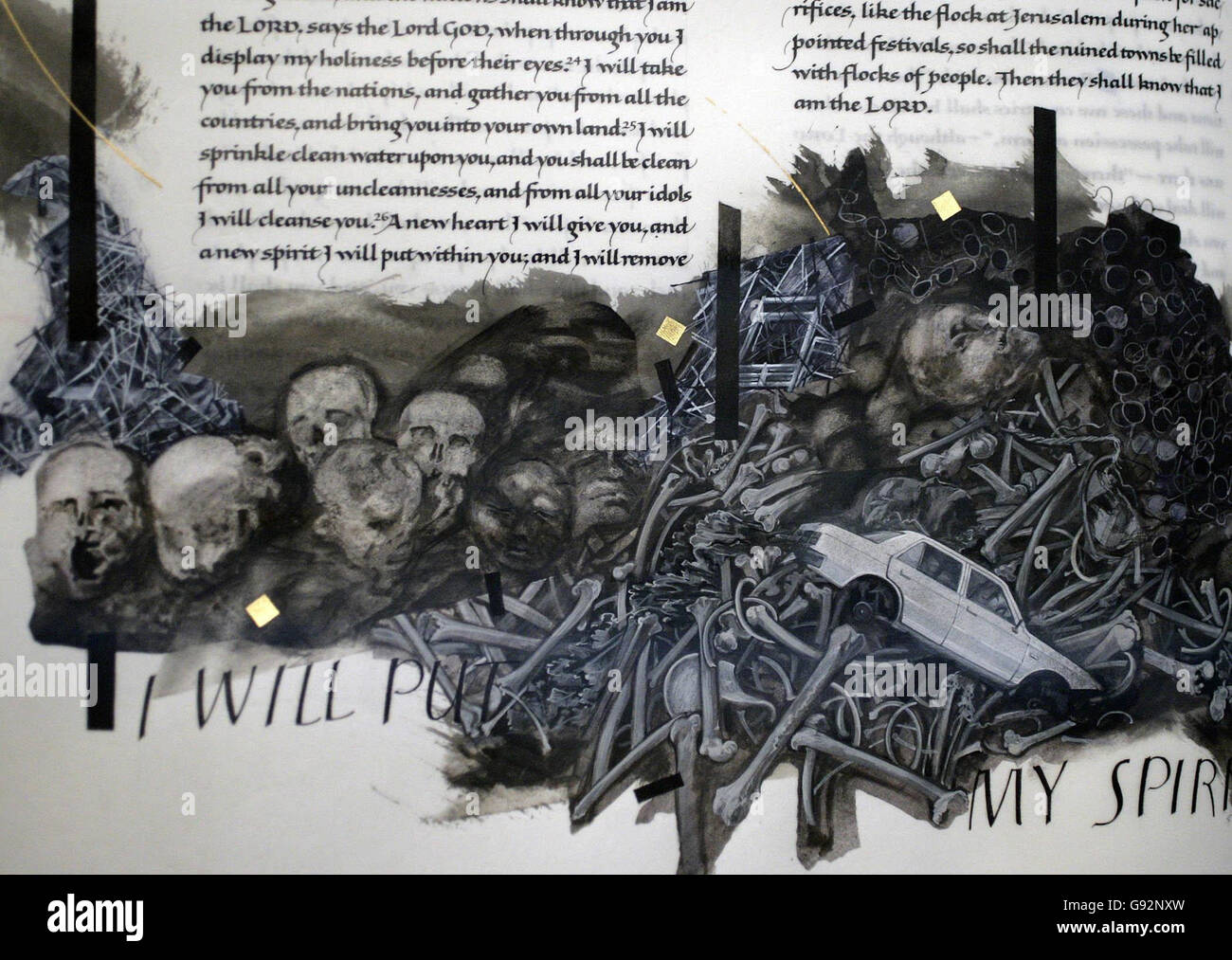 Detail from The Saint John Bible, a 21st century bible written entirely ...