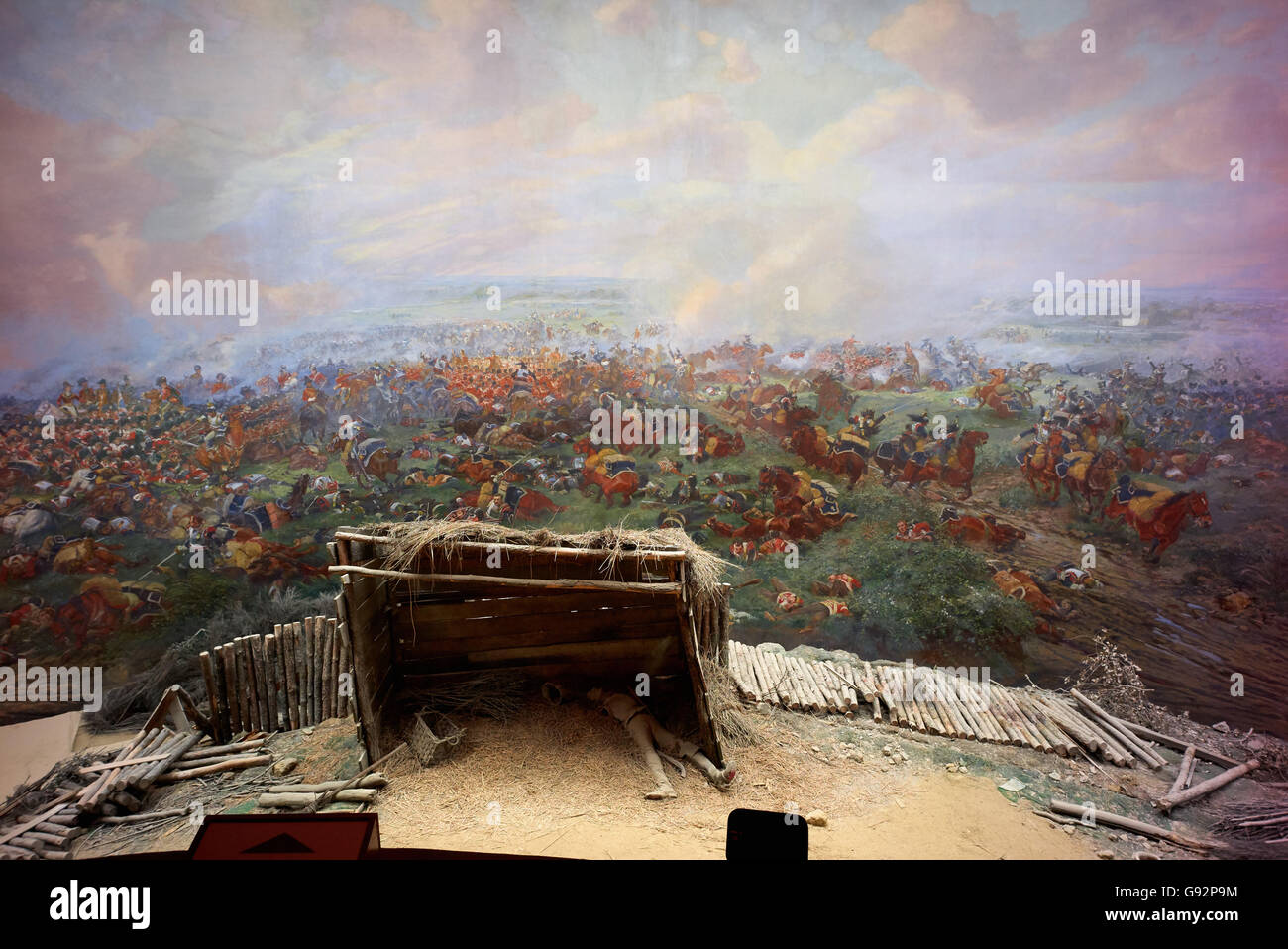 Panorama of the battle of Waterloo in a rotunda in the centre of the ...