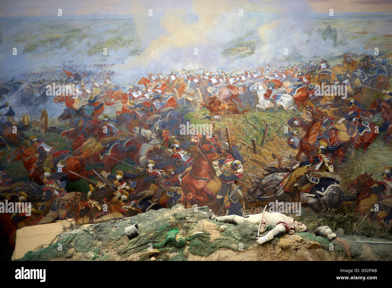 Panorama of the battle of Waterloo in a rotunda in the centre of the ...