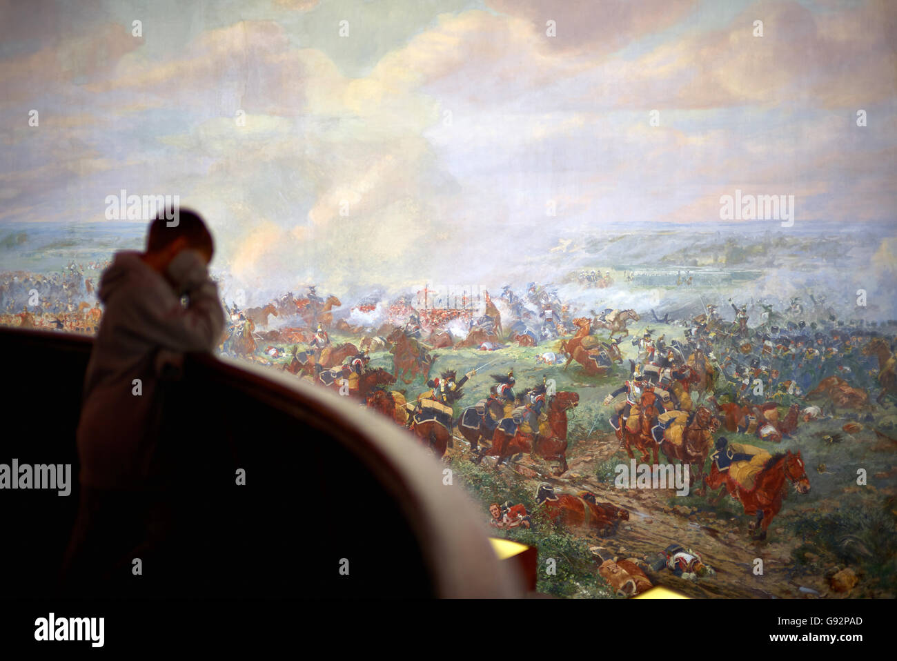 Panorama of the battle of Waterloo in a rotunda in the centre of the ...