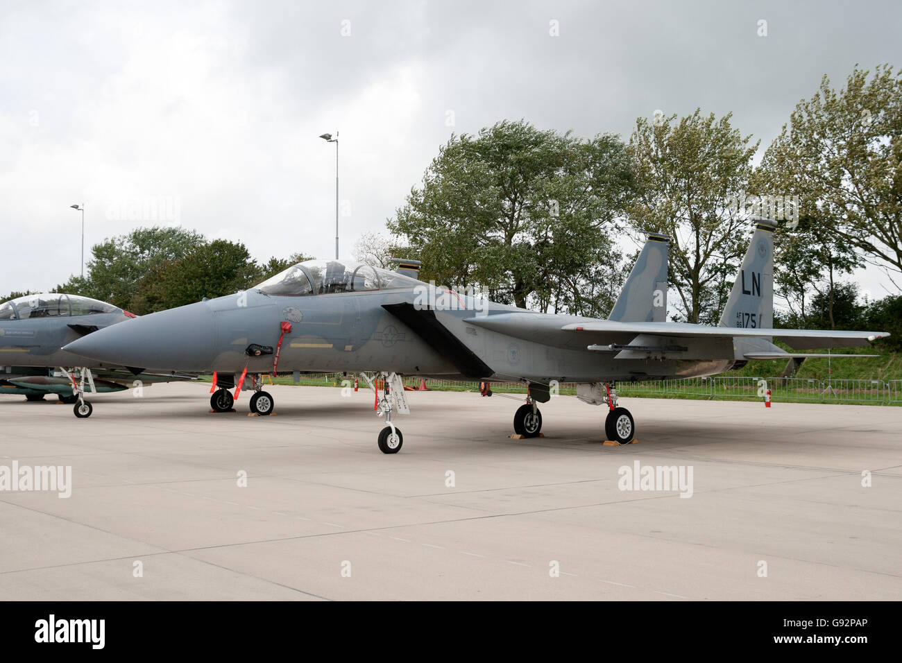 US Air Force F-15 Eagle fighter jet from RAF Lakenheath on display ...