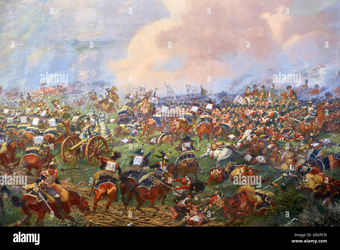 Panorama of the battle of Waterloo in a rotunda in the centre of the ...