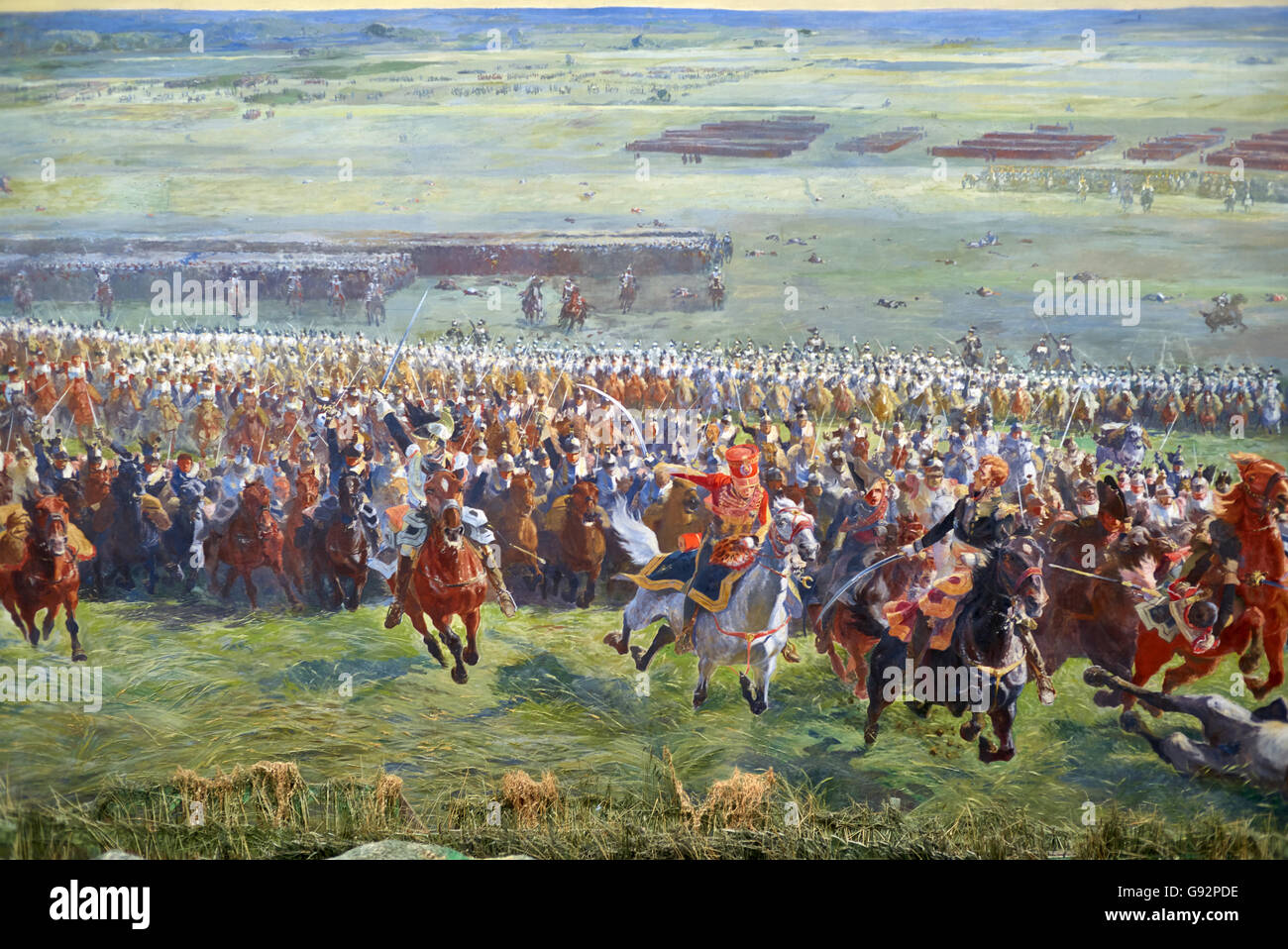 Panorama of the battle of Waterloo in a rotunda in the centre of the ...