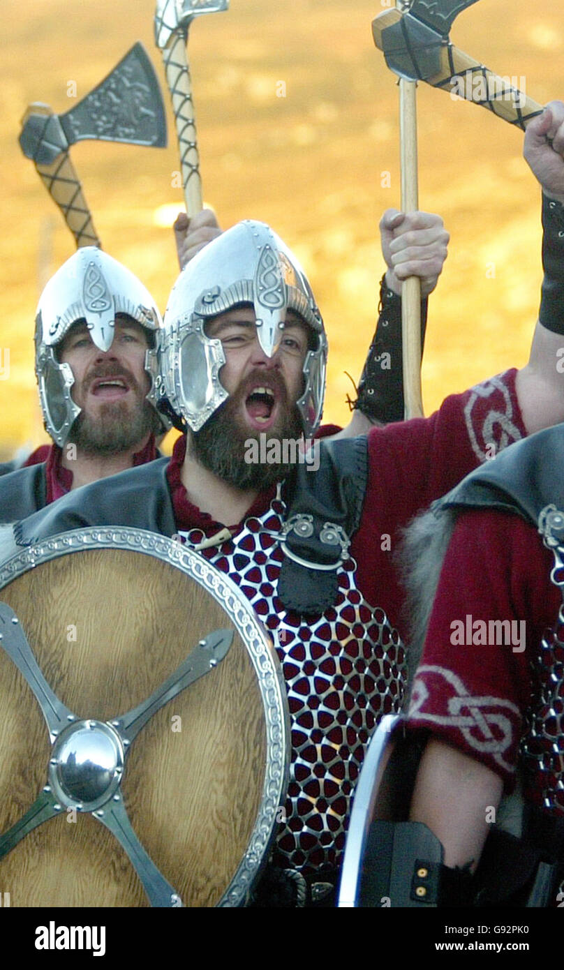 Drag a viking longship through the streets of lerwick hi-res stock ...