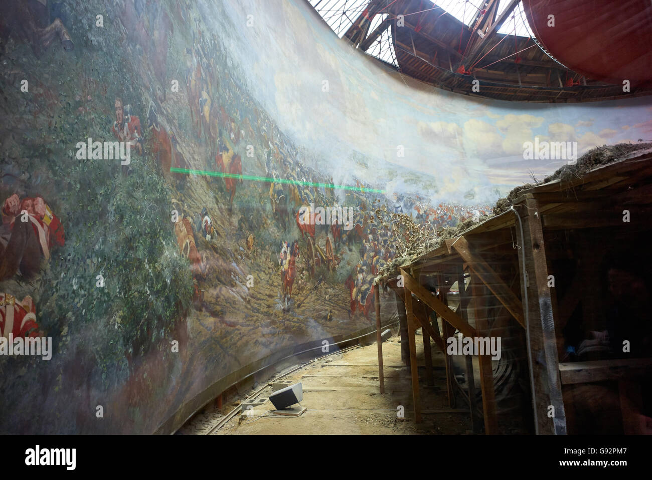Panorama of the battle of Waterloo in a rotunda in the centre of the ...