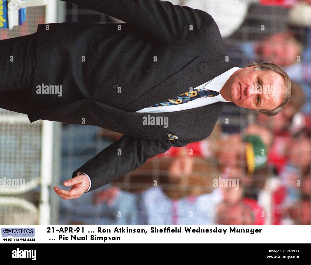 012424 Ron Atkinson. 21-APR-91. Ron Atkinson, Sheffield Wednesday ...