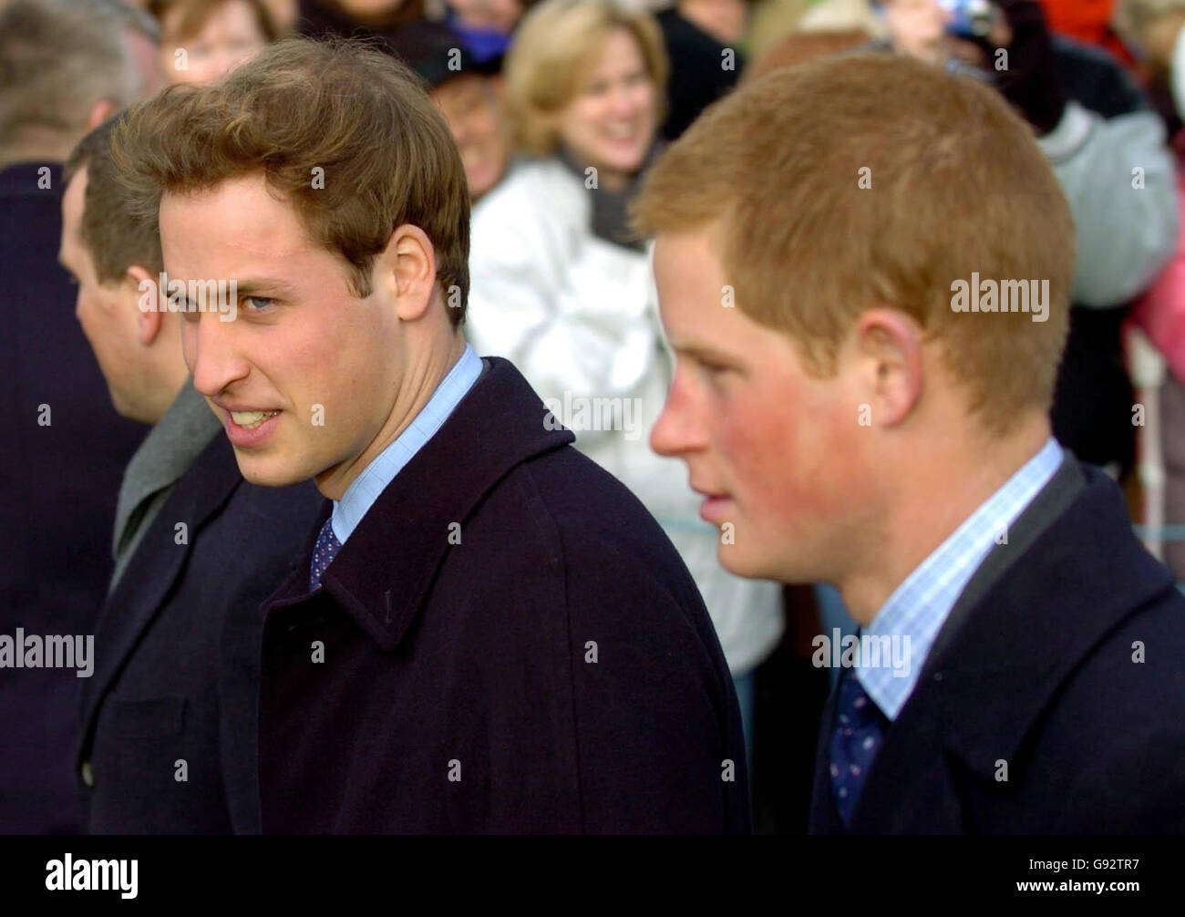Prince harry prince william arrive at st mary magdalene church hi-res ...