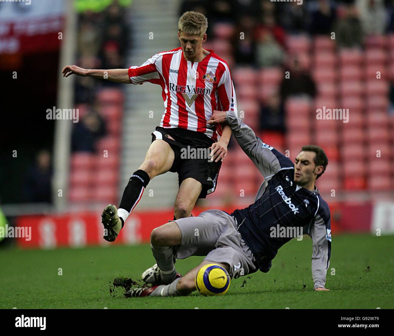 Sunderland's Jonathan Stead and Bolton Wanderers' Nicky Hunt Stock ...