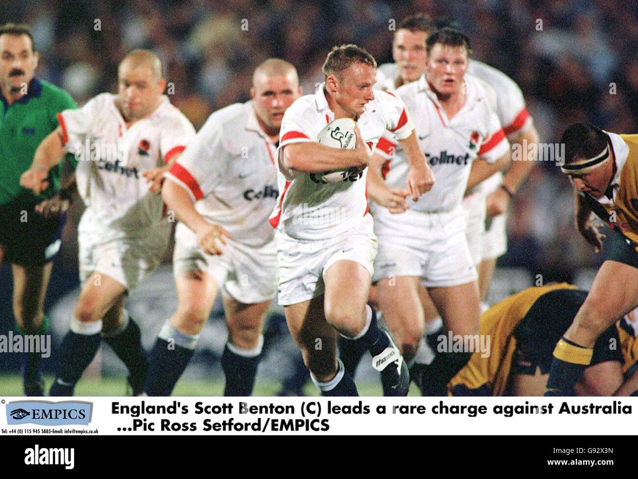 Englands scott benton centre leads a rare charge hi-res stock ...