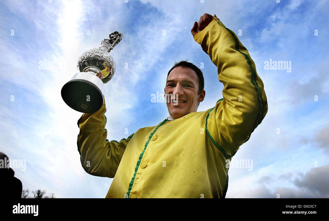 Jockey Paul Carberry in the winners enclosure after Beef Or Salmon won ...