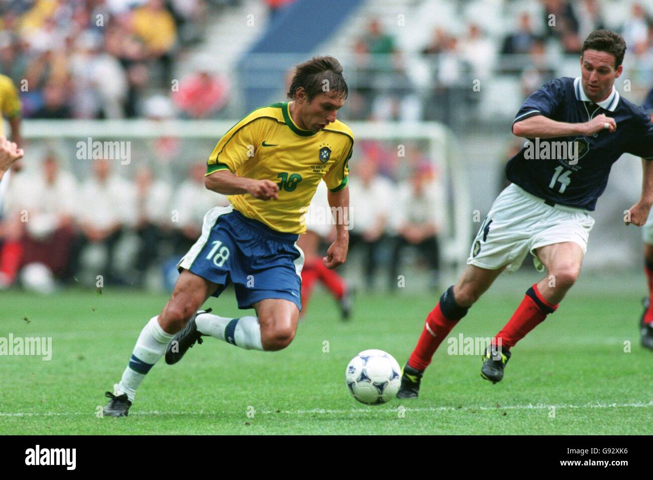 Soccer - World Cup France 98 - Group A - Brazil v Scotland Stock Photo ...
