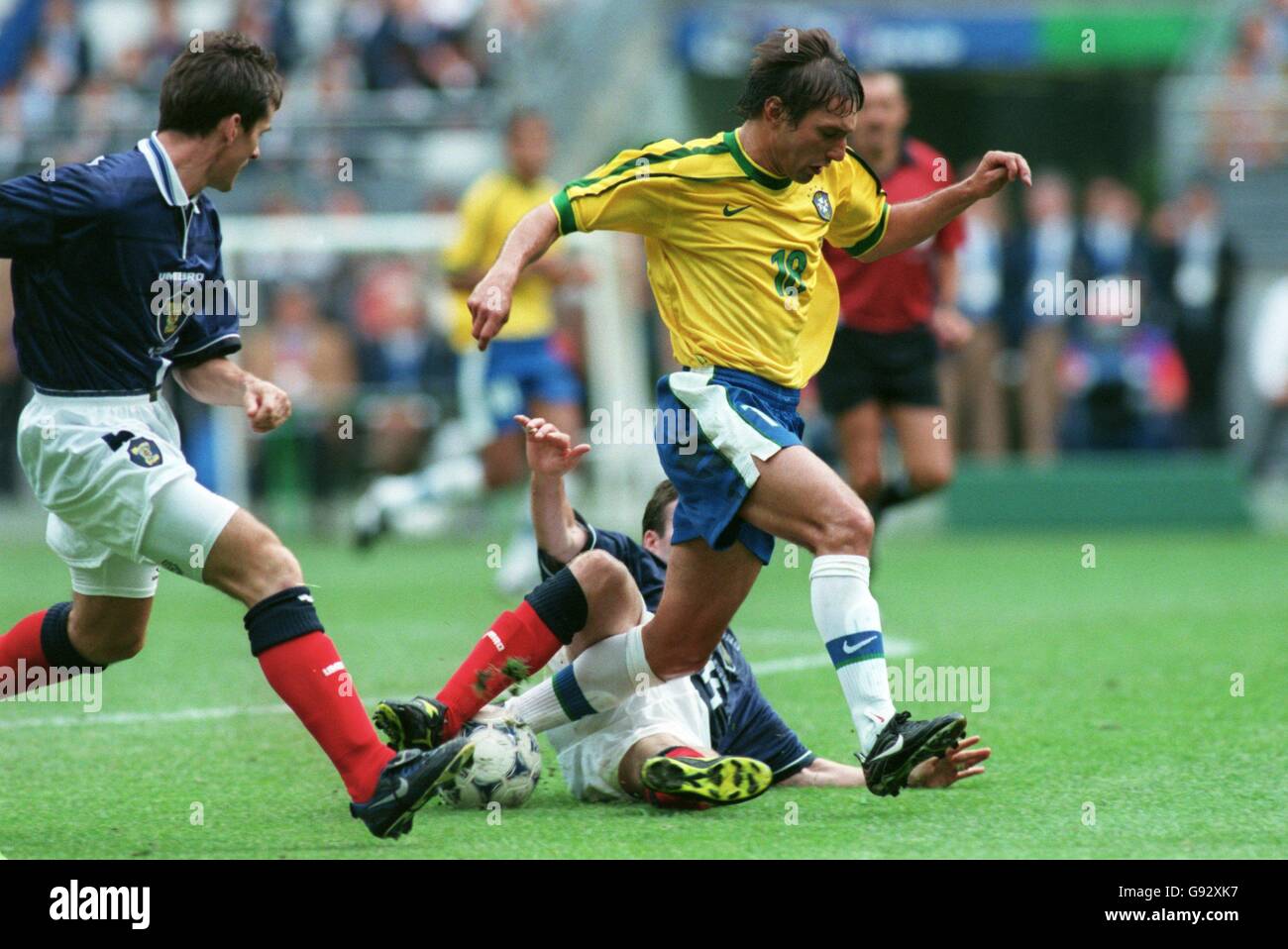 Soccer - World Cup France 98 - Group A - Brazil v Scotland Stock Photo ...
