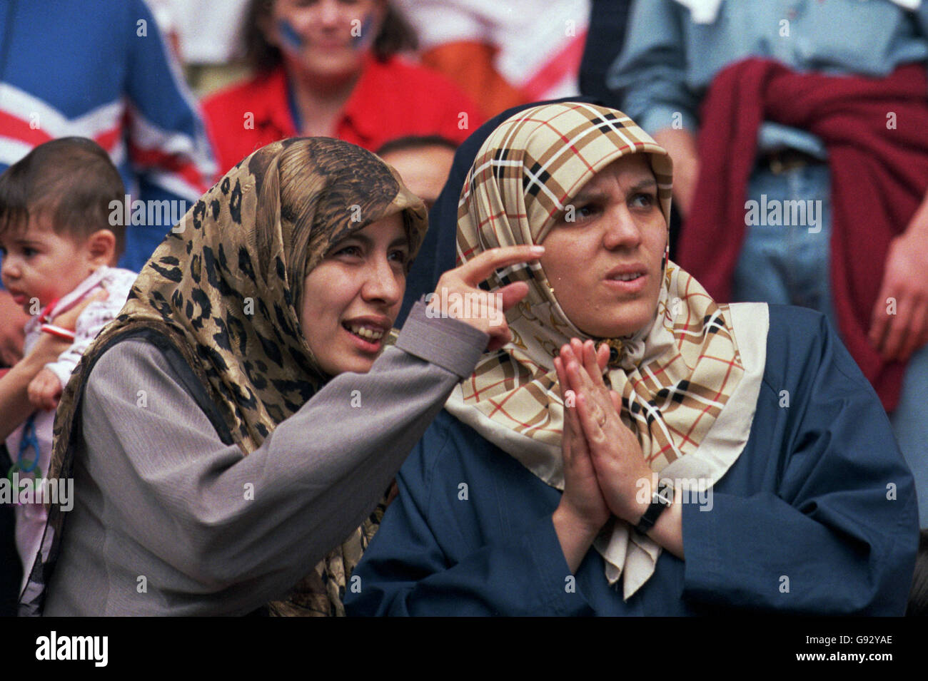 Iran fans during match with yugoslavia hi-res stock photography and ...