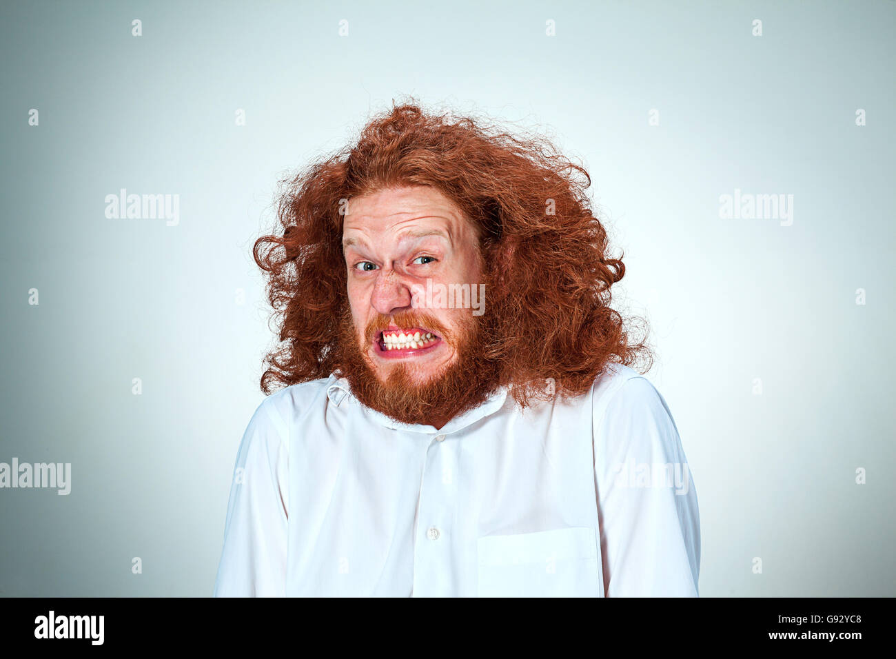 The portrait of disgusted man Stock Photo - Alamy