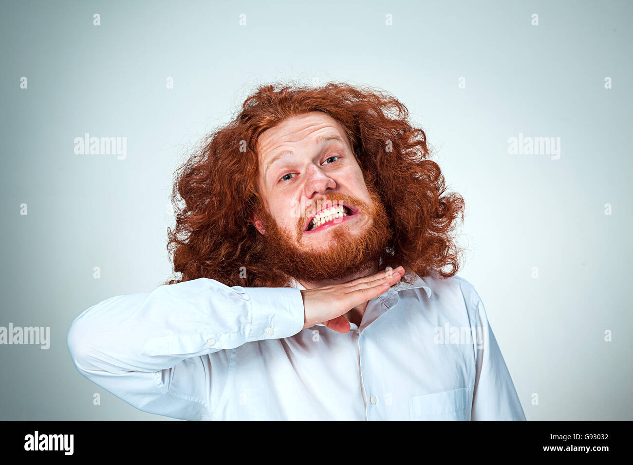 The portrait of disgusted man Stock Photo - Alamy