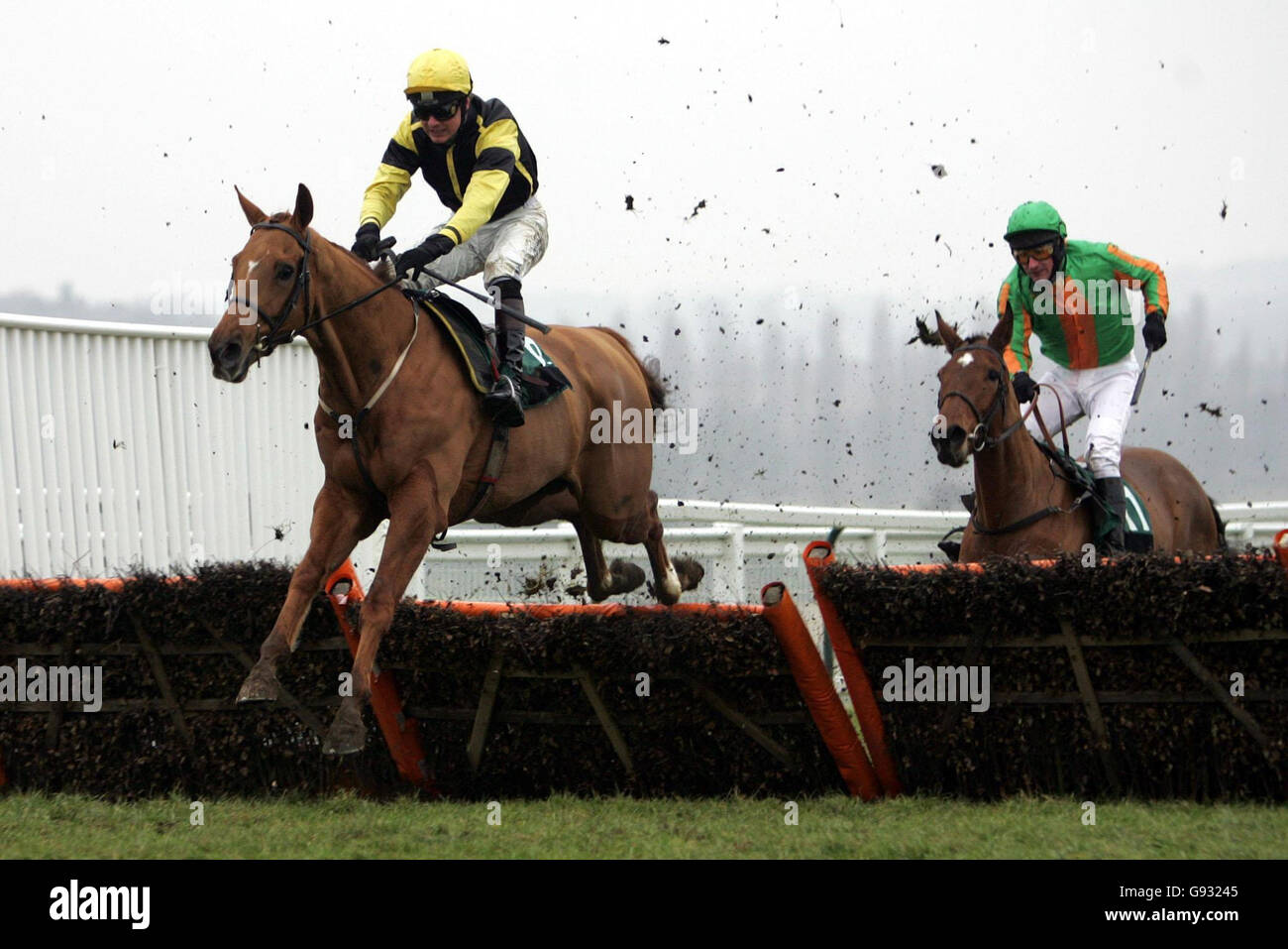 Montecorvino and jockey Antony Evans jumps the last ahead of Ballybawn ...
