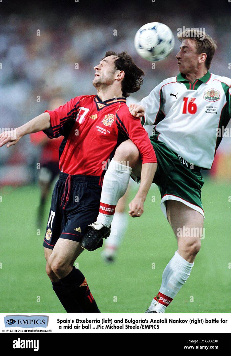 Soccer - World Cup France 98 - Group D - Spain v Bulgaria Stock Photo ...