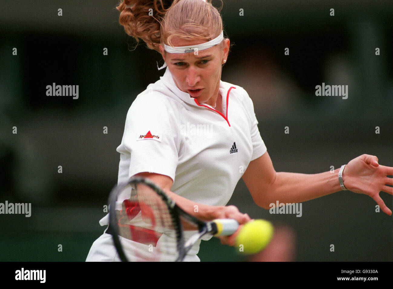 Steffi graf plays forehand return hi-res stock photography and images ...
