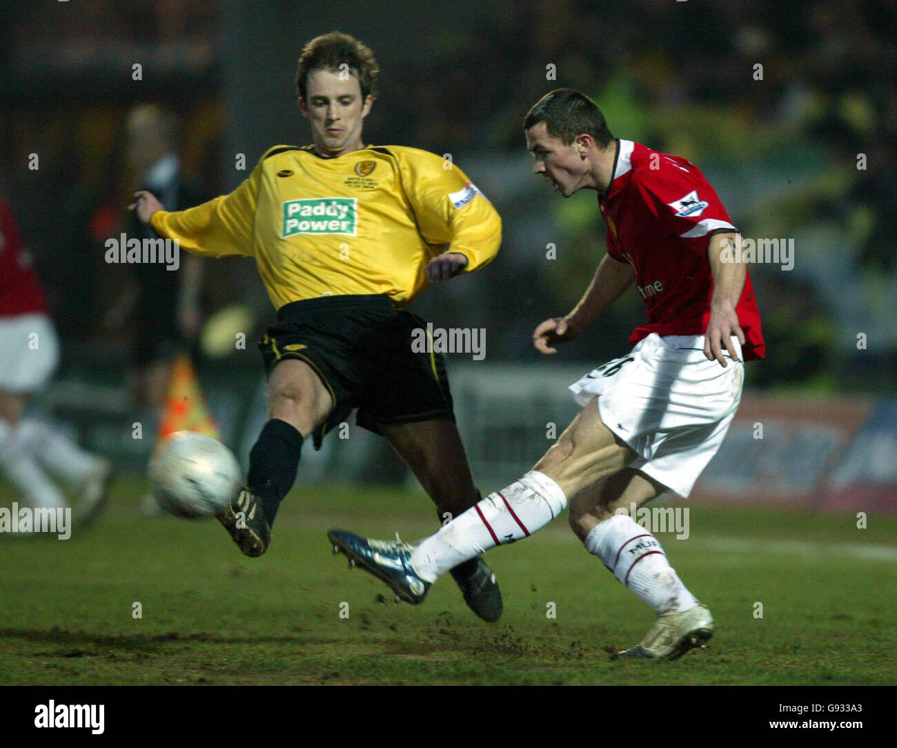 Burton Albion's Keith Gilroy and Manchester United's Phillip Bardsley ...