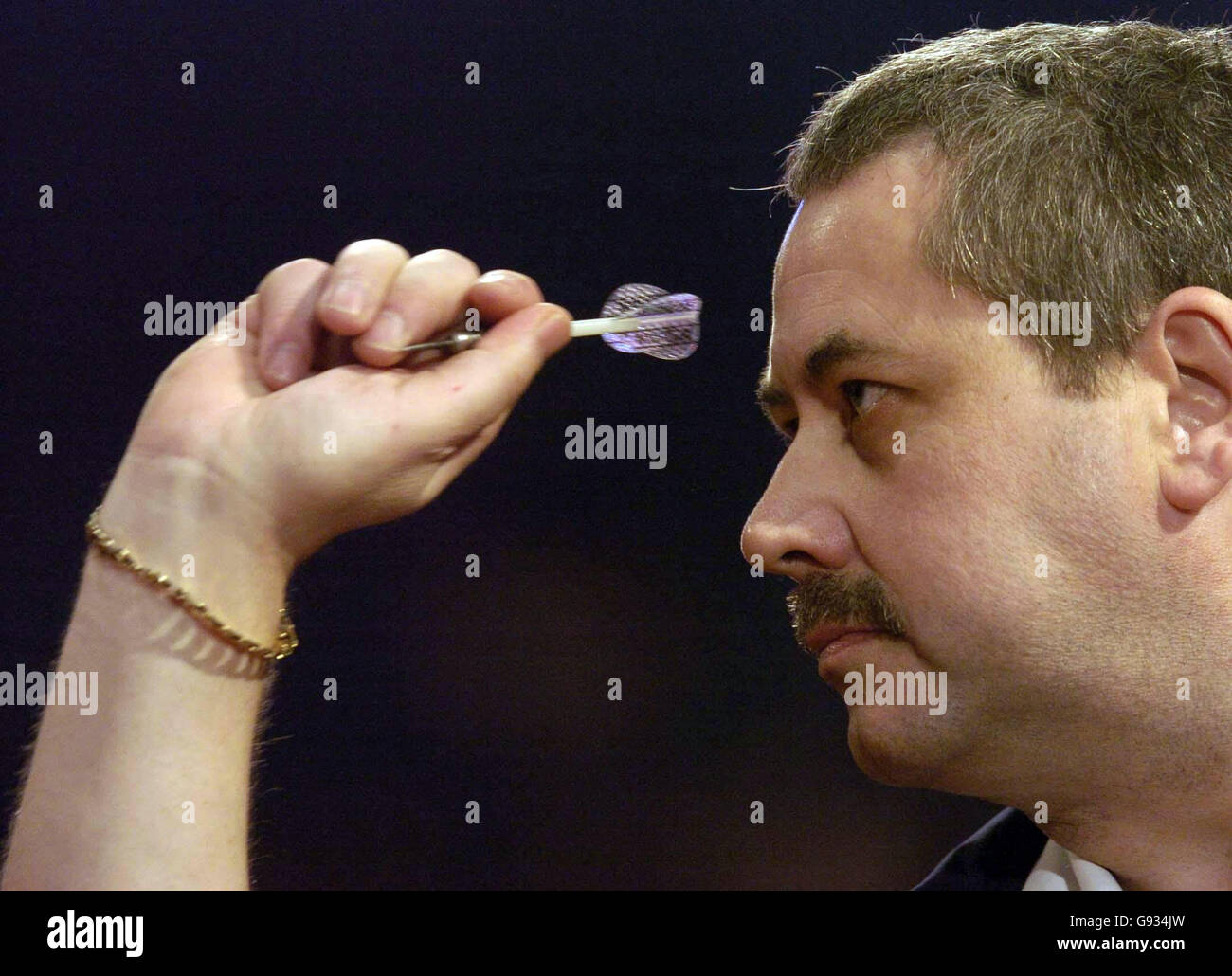 Scotland's Mike Veitch in action against England's Martin Adams during ...